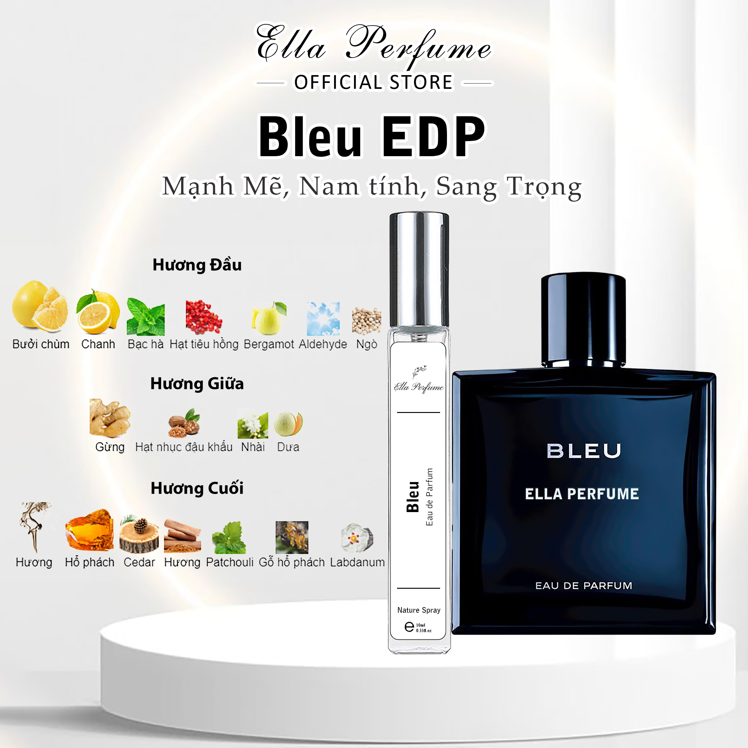 Nước Hoa Nam Bleu de Chan.eI EDP Chính Hãng ELLA PERFUME (10ml, 20ml ...