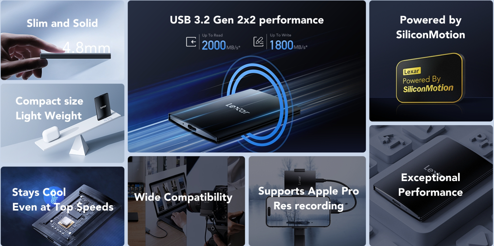 Ổ cứng di động Lexar có Magsafe SL500 Portable SSD 1TB/ 2TB, nhỏ gọn ...