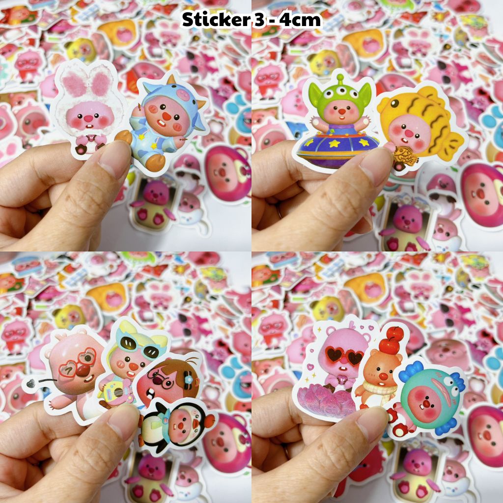 100 sticker Loopy nhân vật hoạt hình cắt sẵn không trùng dùng trang trí ...