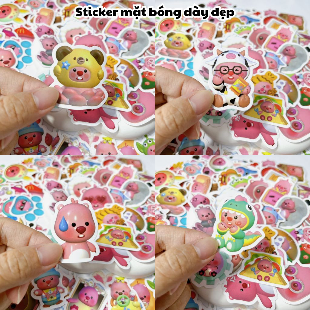 100 sticker Loopy nhân vật hoạt hình cắt sẵn không trùng dùng trang trí ...