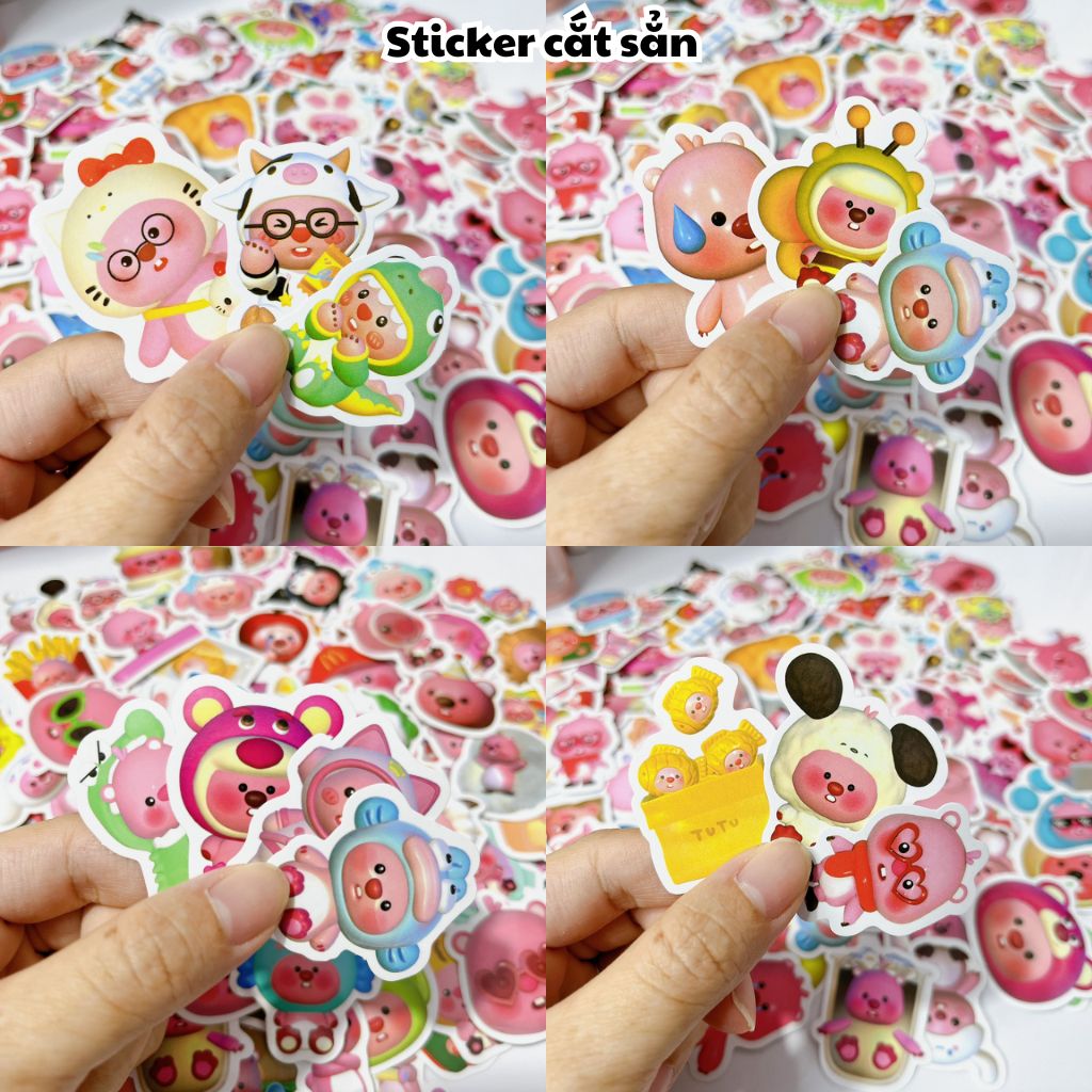 100 sticker Loopy nhân vật hoạt hình cắt sẵn không trùng dùng trang trí ...