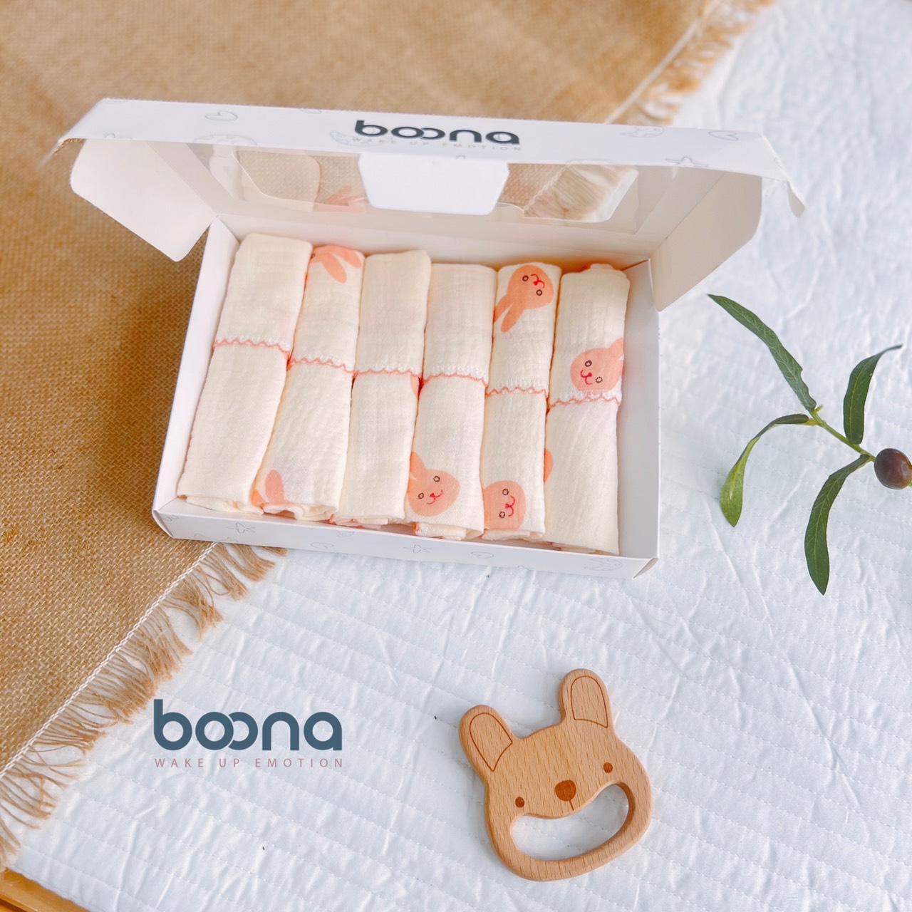 Hộp 6 Khăn Xô Sữa Cho Bé Boona Sợi Muslin, Mềm Mịn Với Làn Da Bé 2 Lớp Kích Thước 30 x 30 Cm ...