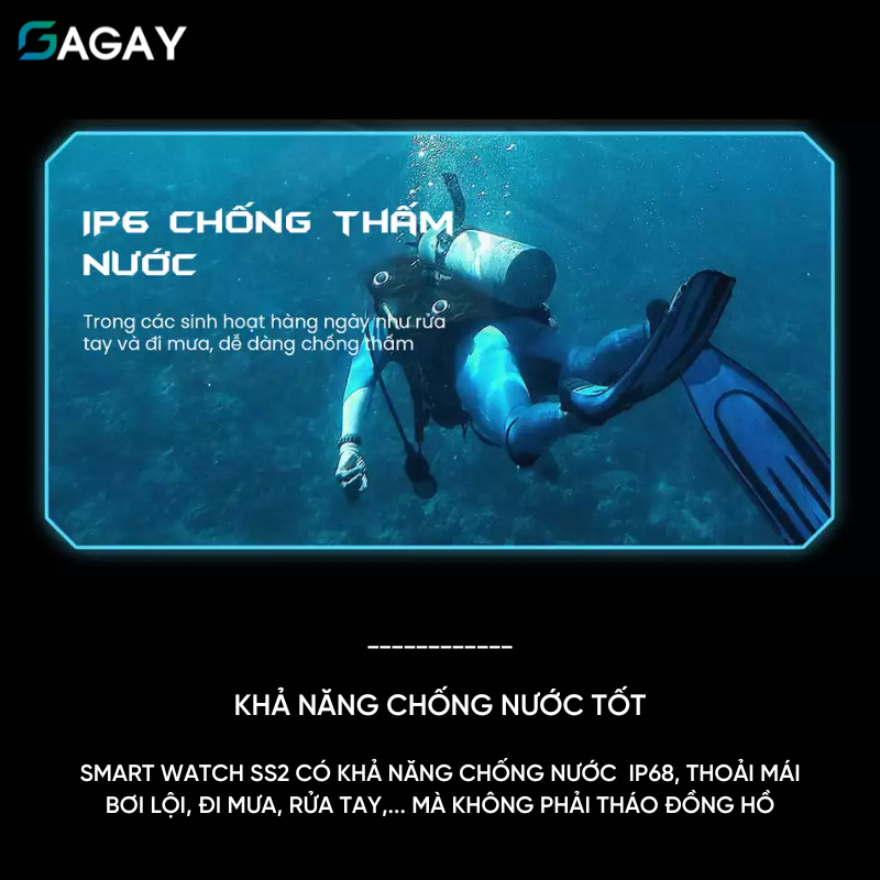 Smart watch PG666 - SS2 Pro chống nước, nghe gọi lướt web, đồng hồ thể thao đo nhịp tim, phân ...