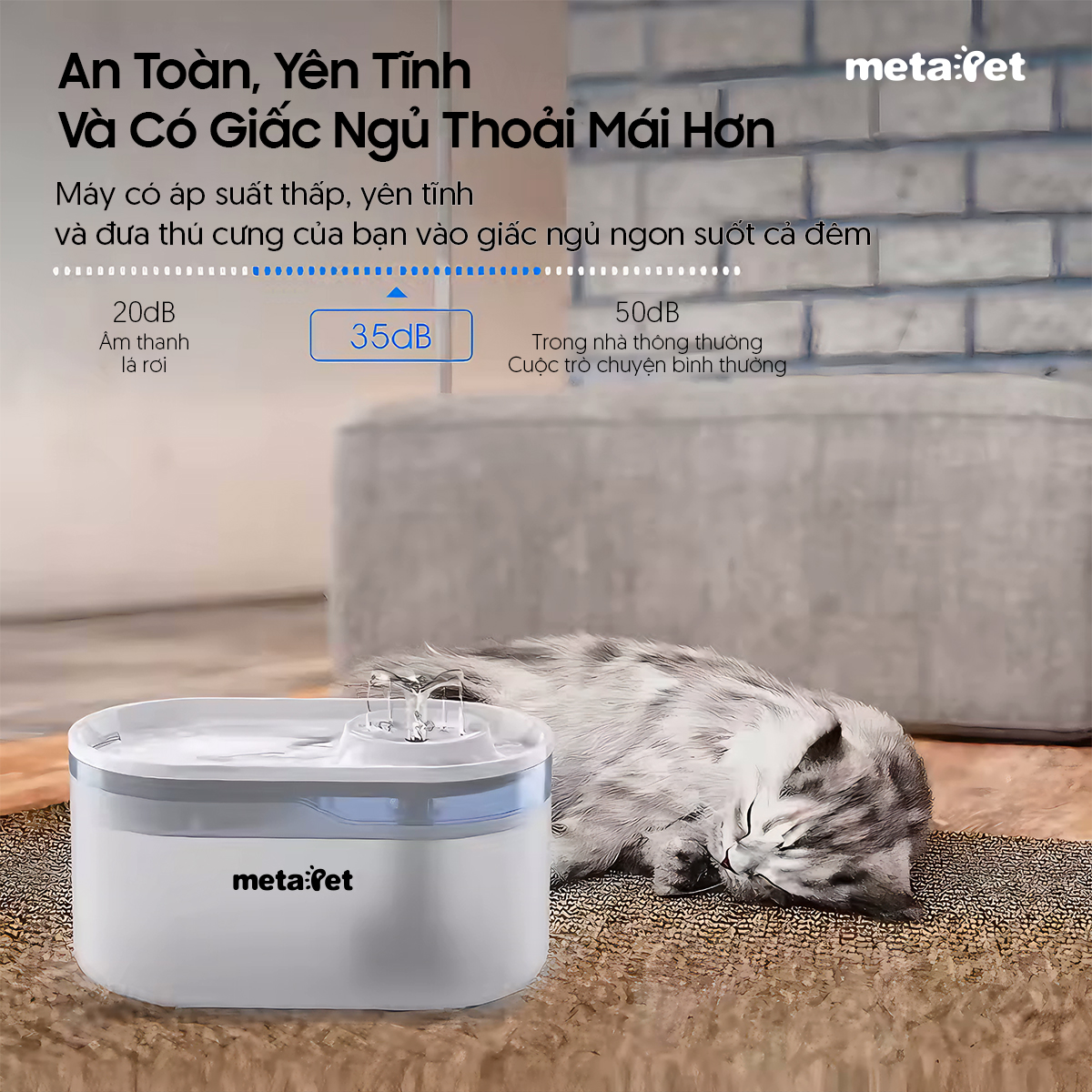 Máy Phun Nước Uống Tự Động metaPet Cho Thú Cưng, Loại Bỏ Bụi Bẩn & Vi Khuẩn Gây hại, Sử Dụng An ...