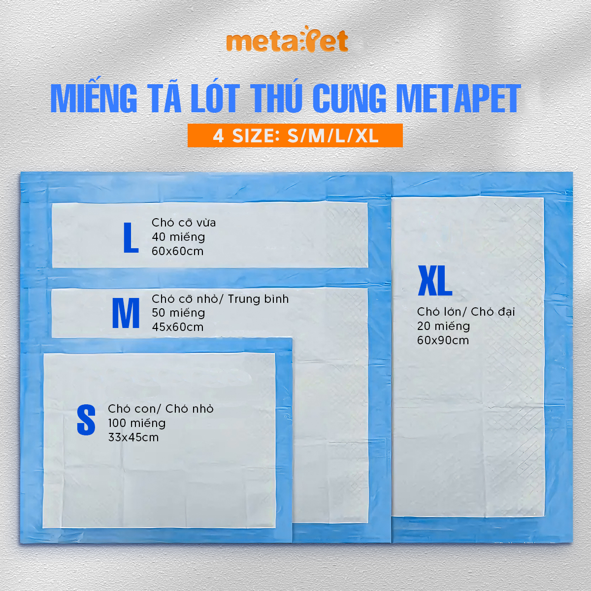 Miếng Lót Vệ Sinh Siêu Thấm Hút metaPet Cho Chó Mèo - Phù Hợp Cho Khay, Lồng, Chuồng | Shopee ...