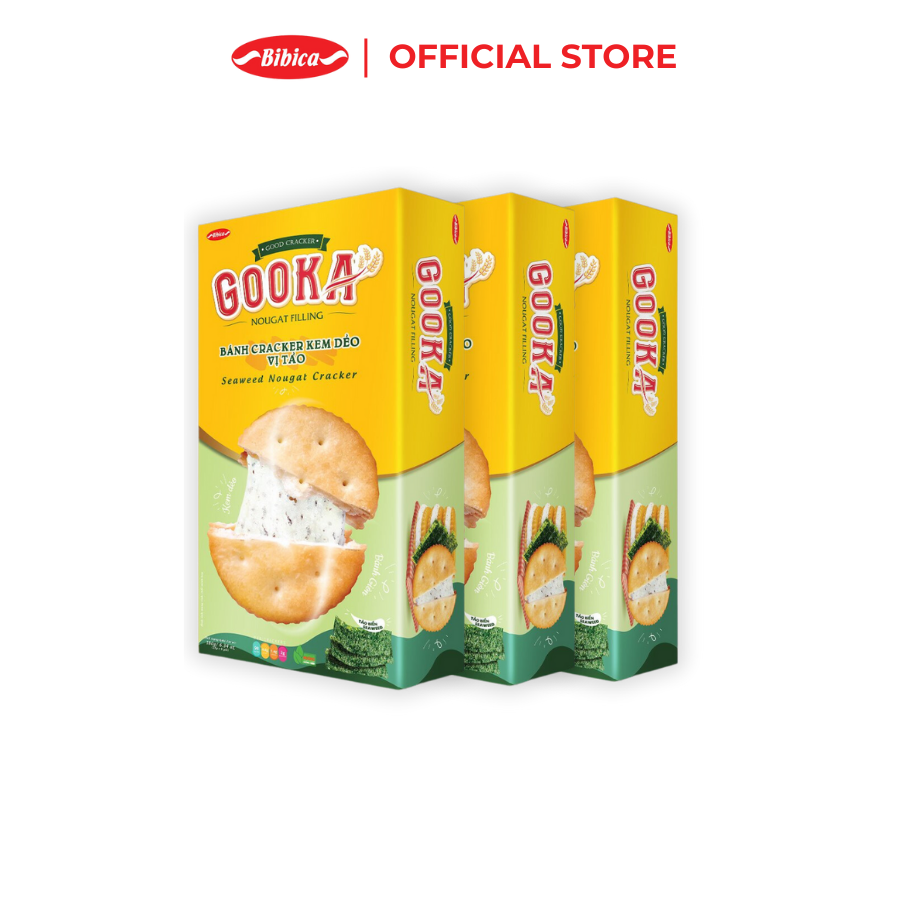Combo 3 Bánh Gooka Cracker Nougat Filling Vị Tảo Biển Bibica | Shopee ...