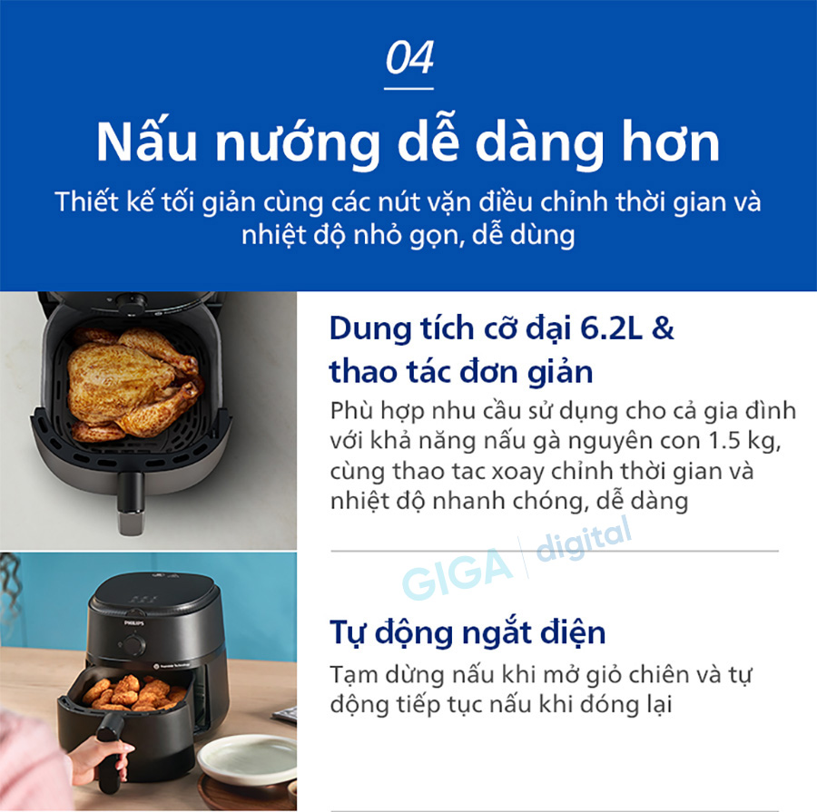Nồi chiên không dầu Philips NA130/00 6.2 lít | Shopee Việt Nam