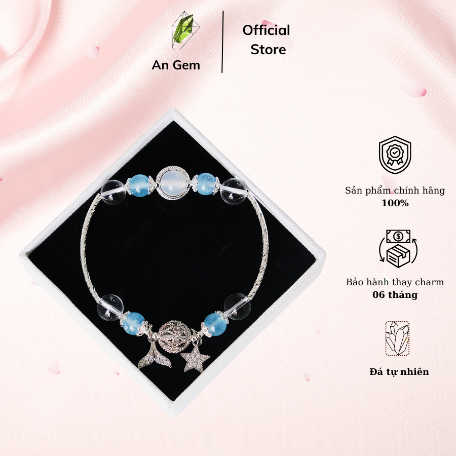 Vòng tay đá mix charm An Gem, vòng tay đá năng lượng charm thiết kế ...
