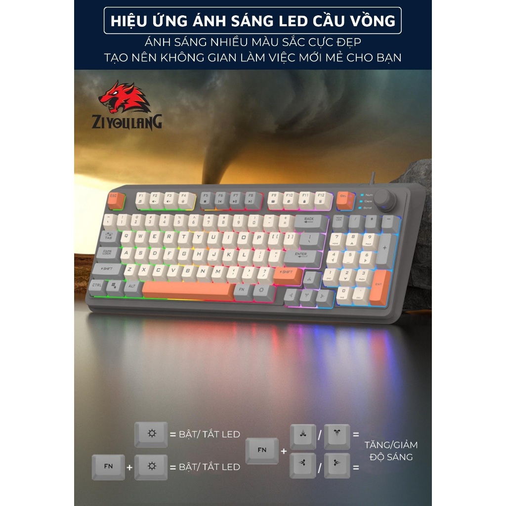 Bàn Phím Giả Cơ Gaming Xunfox K82 Led Rainbow - Keycap BPT - Phím Cực Êm Không Có Tiếng | Shopee ...