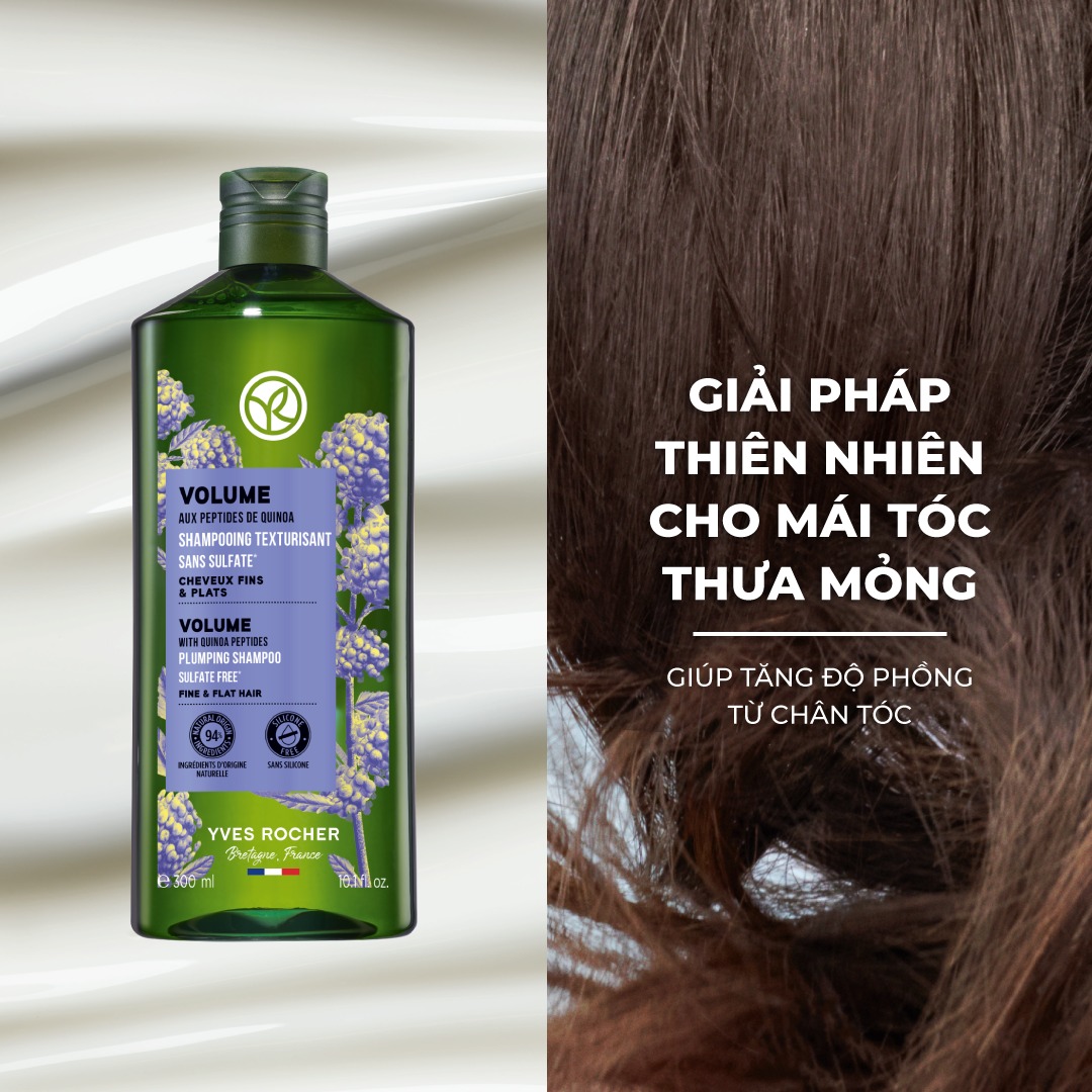 Dầu gội làm phồng tóc Yves Rocher Volume Plumping Shampoo Sulfate Free ...