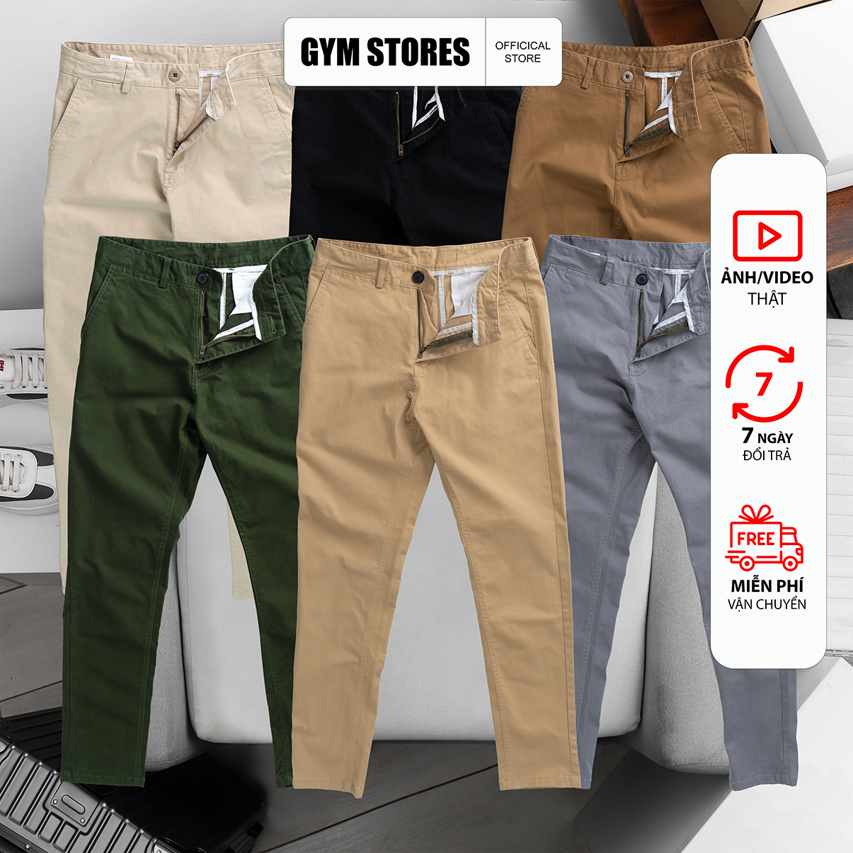 Quần Dài Kaki Nam Form Slim ống suôn Chất Vải Kaki Cotton Co Giãn TRẺ ...