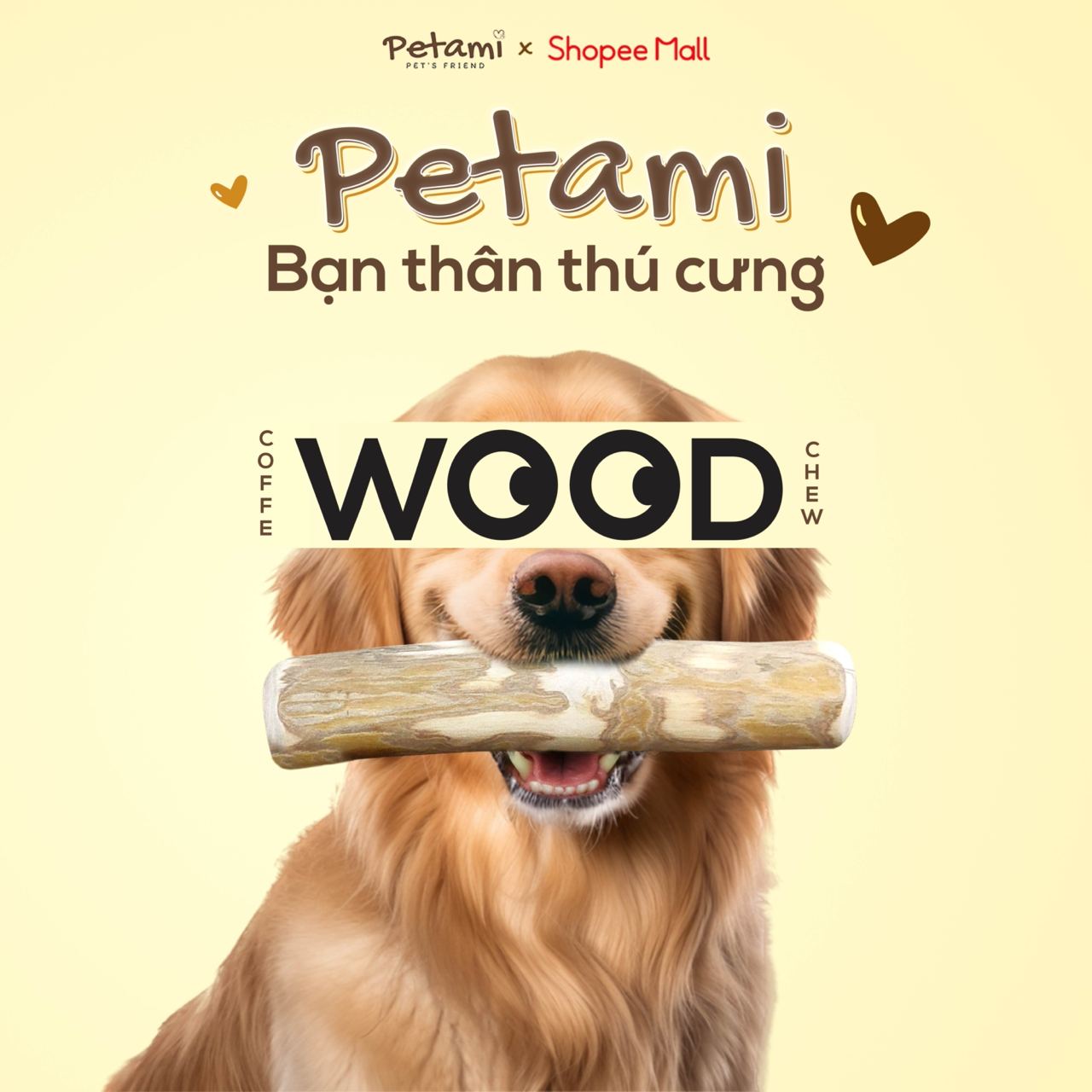 Đồ chơi cho chó gặm bằng gỗ cà phê Petami coffee wood dog chew 100% tự nhiên, an toàn, giúp vui ...
