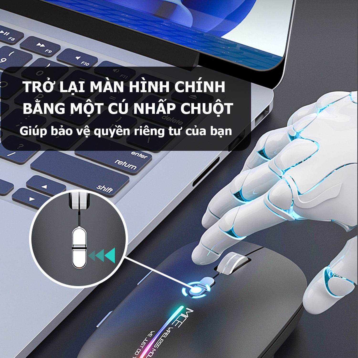Chuột không dây bluetooth G901 sạc pin không tiếng click có chế độ kết ...