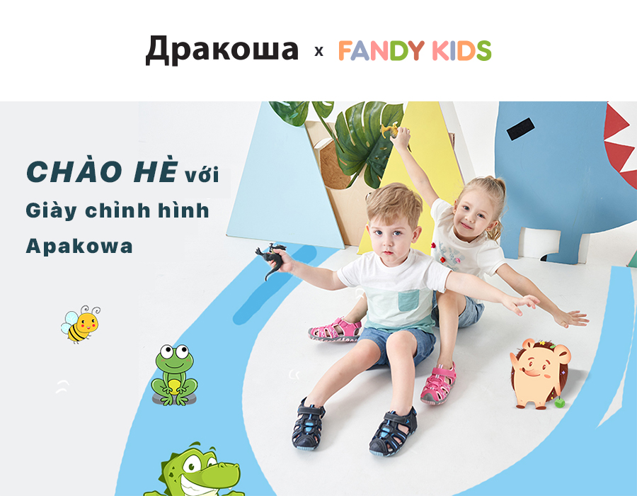Dép Chân Bẹt 1 - 6 Tuổi APAKOWA Y605 Fandy Kids Lót Vòm Cao - Bảo Hành ...