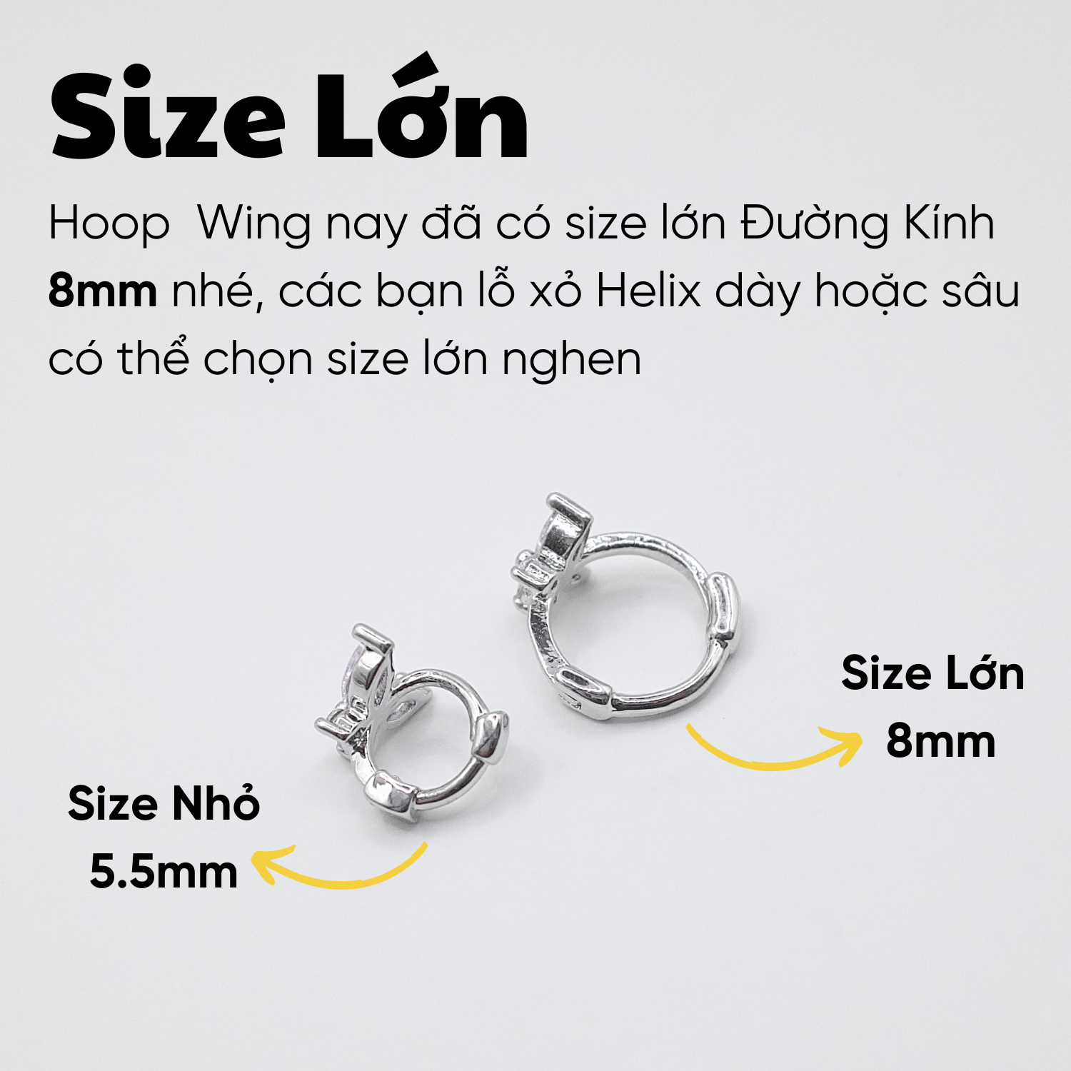 [1 Chiếc] [BẤM] Khuyên Tai Xỏ Nam Nữ Hoop Wings Helix Upper Lobe Unisex ...