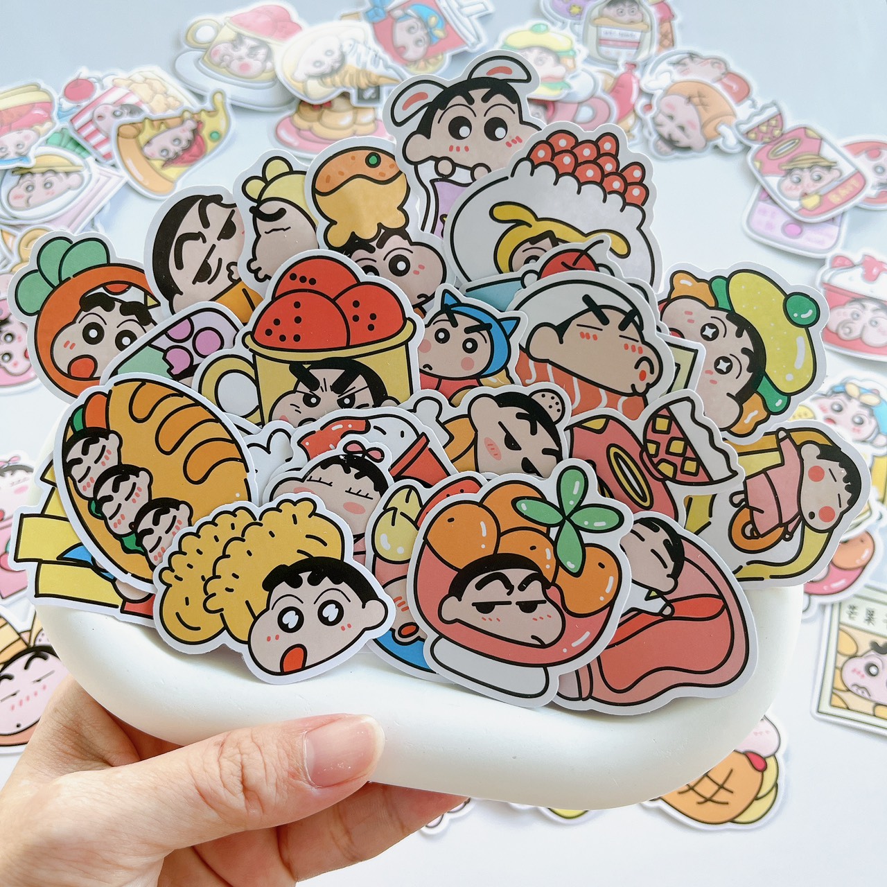 100 sticker Shin cậu bé bút chì phong cách đồ ăn hình dán cắt sẳn không ...