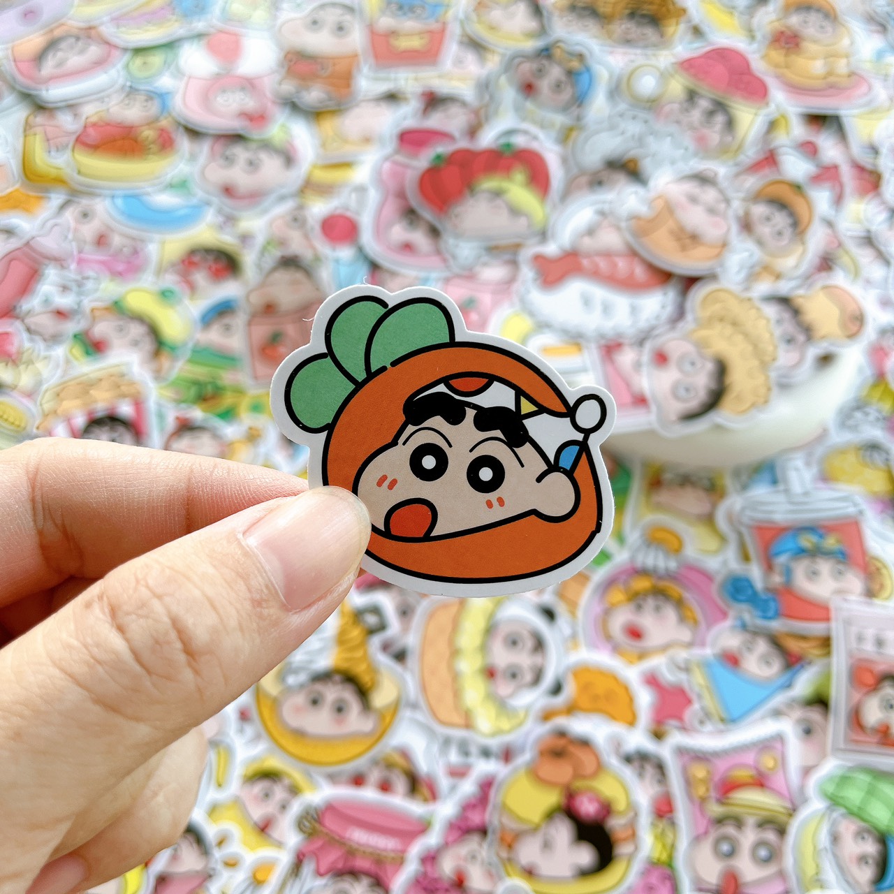 100 sticker Shin cậu bé bút chì phong cách đồ ăn hình dán cắt sẳn không ...