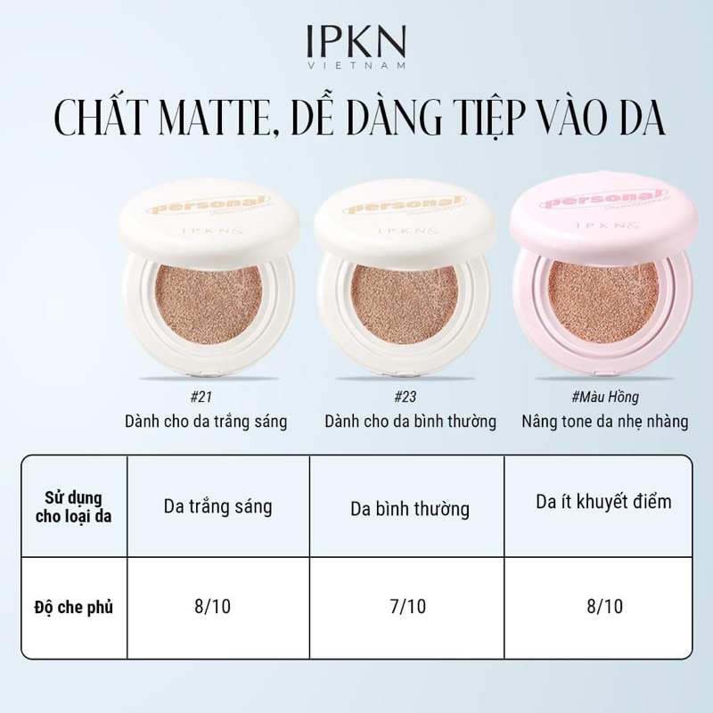 Phấn Nước Cushion IPKN Personal Tone Cover | Shopee Việt Nam