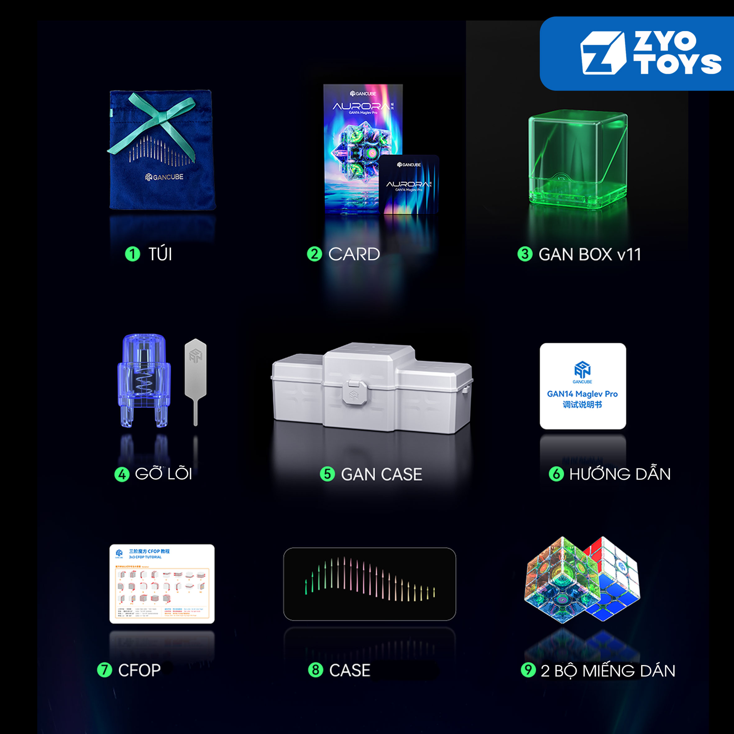 Rubik 3x3 Gan 14 Pro Magnetic MagLev UV Coated (Aurora Limited Edition ...