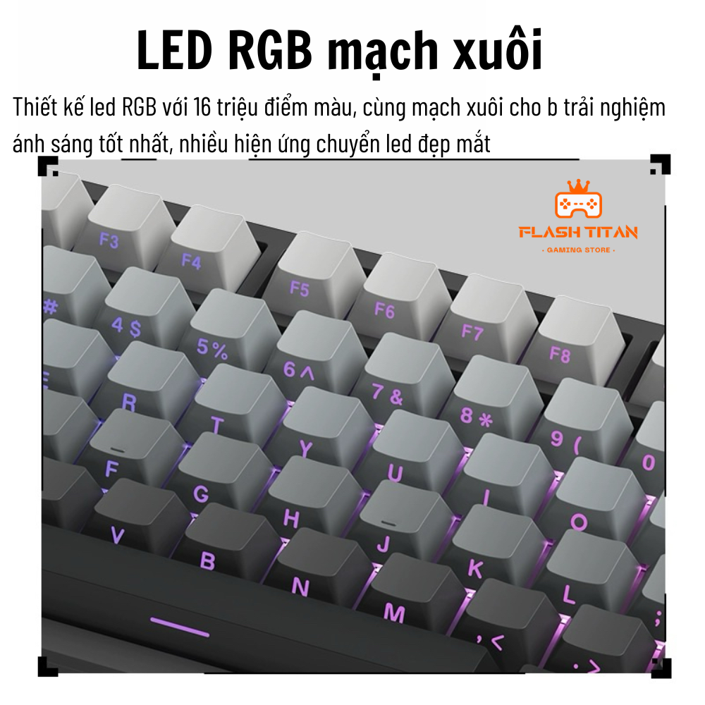 Bàn phím cơ gaming VGN A75 - Rapid Trigger - Hỗ trợ hotswap - LED RGB - Có núm, led mạch xuôi ...