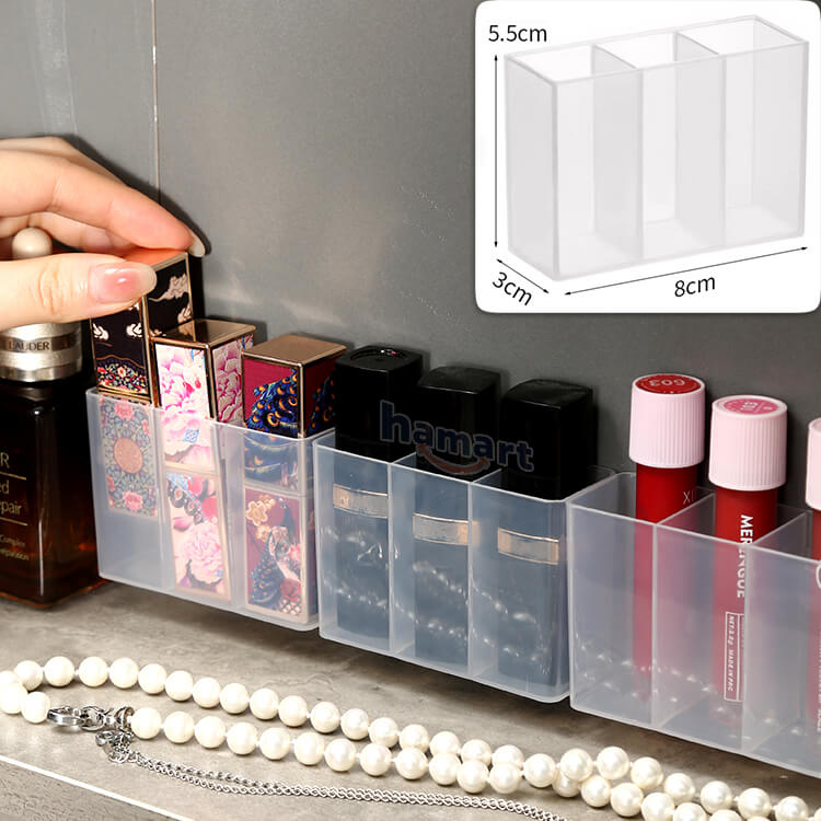 Khay Đựng Son Môi Mini 3 Ngăn Dán Tường Hộp Trong Suốt Gắn Cánh Tủ Treo ...