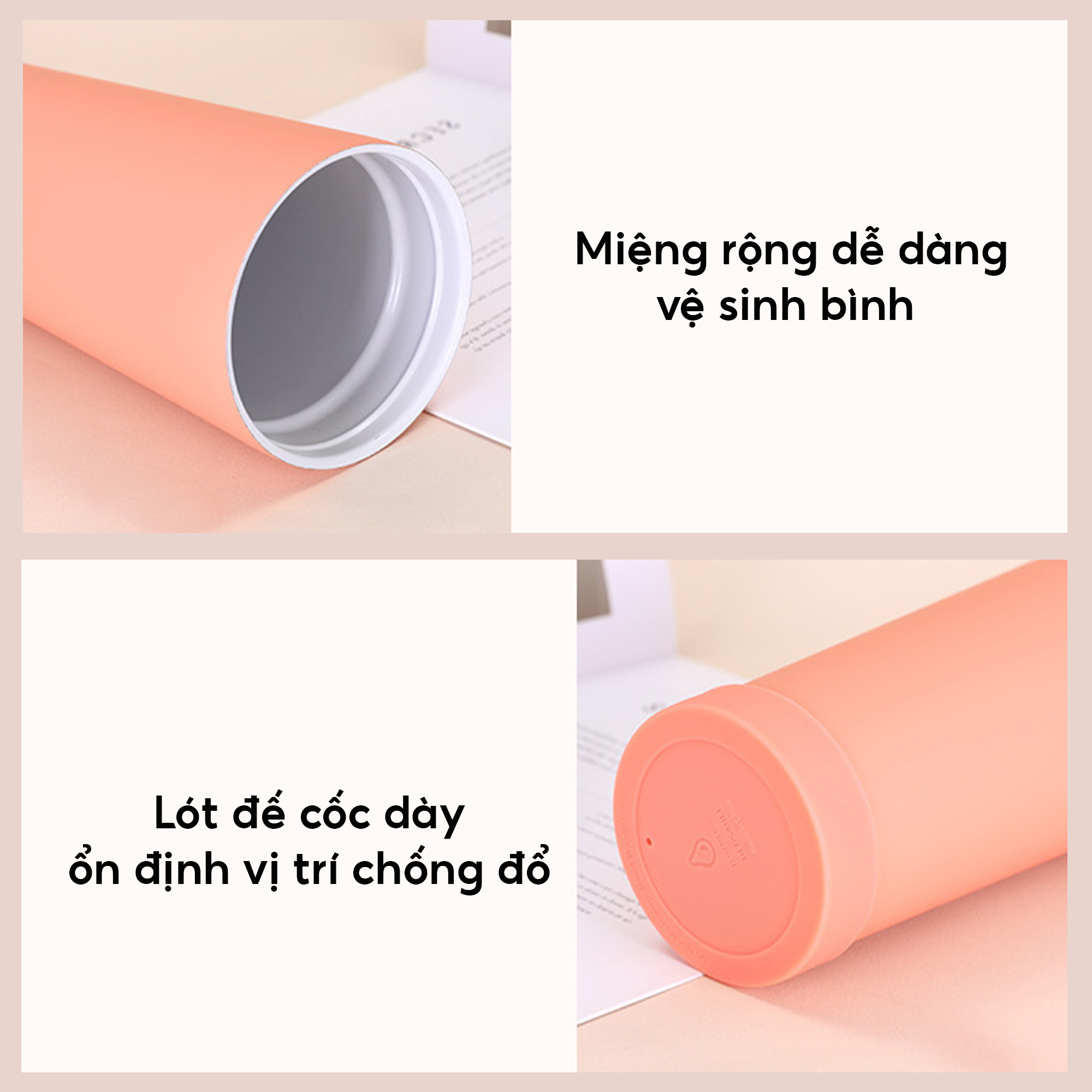 Ly giữ nhiệt Pastel V2 inox 304 ống hút trân châu, cốc giữ nhiệt trà sữa 830ml Fan House khắc ...