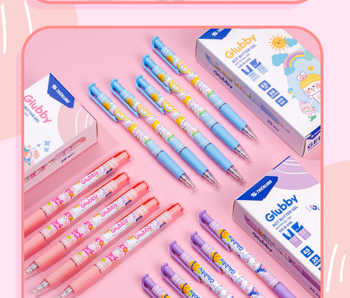 Bút Gel bi Thiên Long GelB-046 - Bút bi nước mực xanh Glubby Butter Gel ...