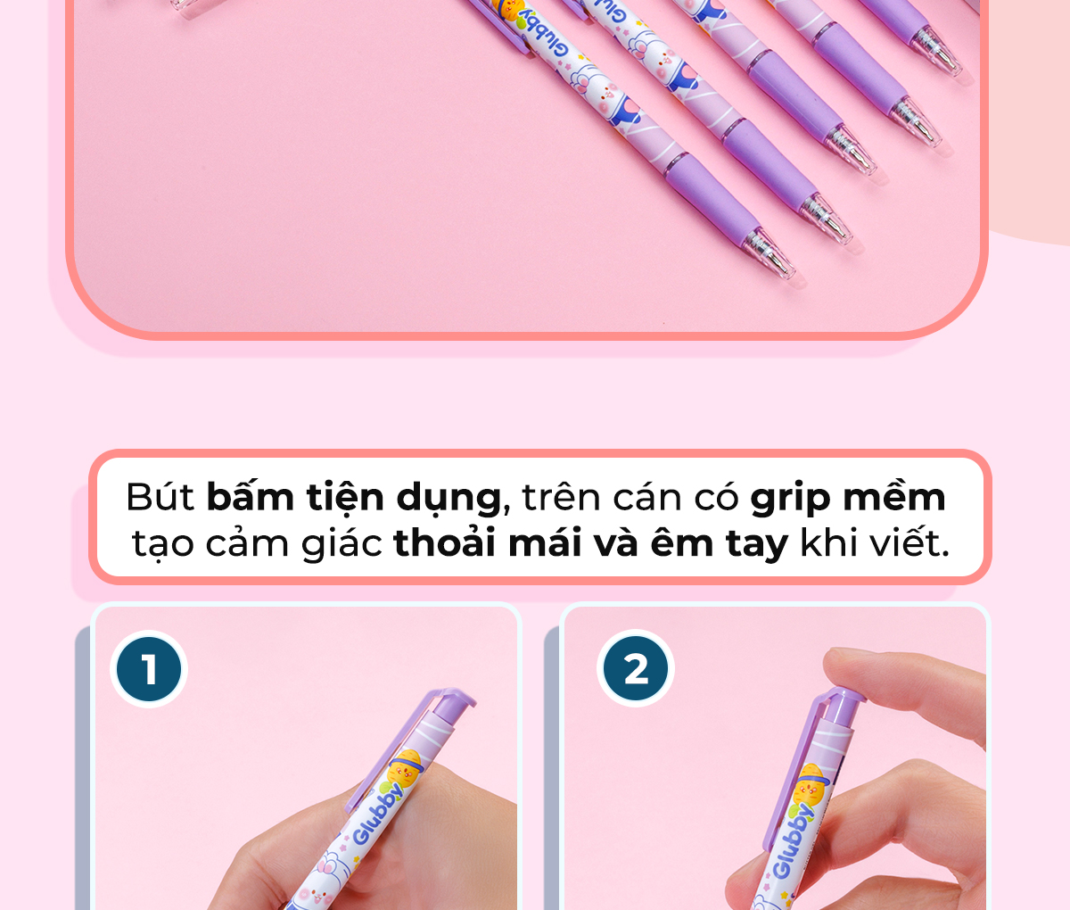 Bút Gel bi Thiên Long GelB-046 - Bút bi nước mực xanh Glubby Butter Gel ...