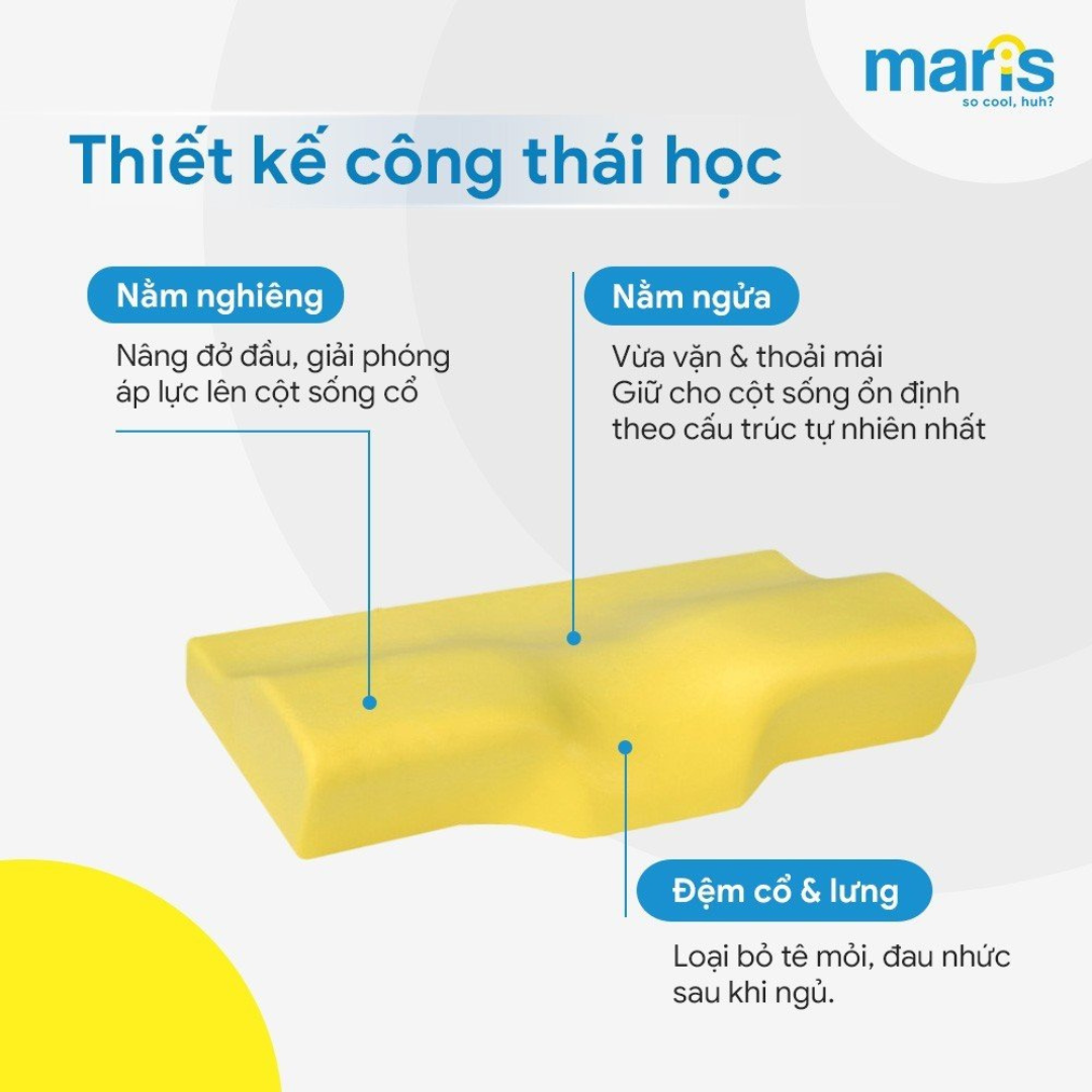 Gối Công Thái Học Người Lớn MARIS Mr - 706 Memory Foam, Gối Ngủ Hỗ Trợ ...
