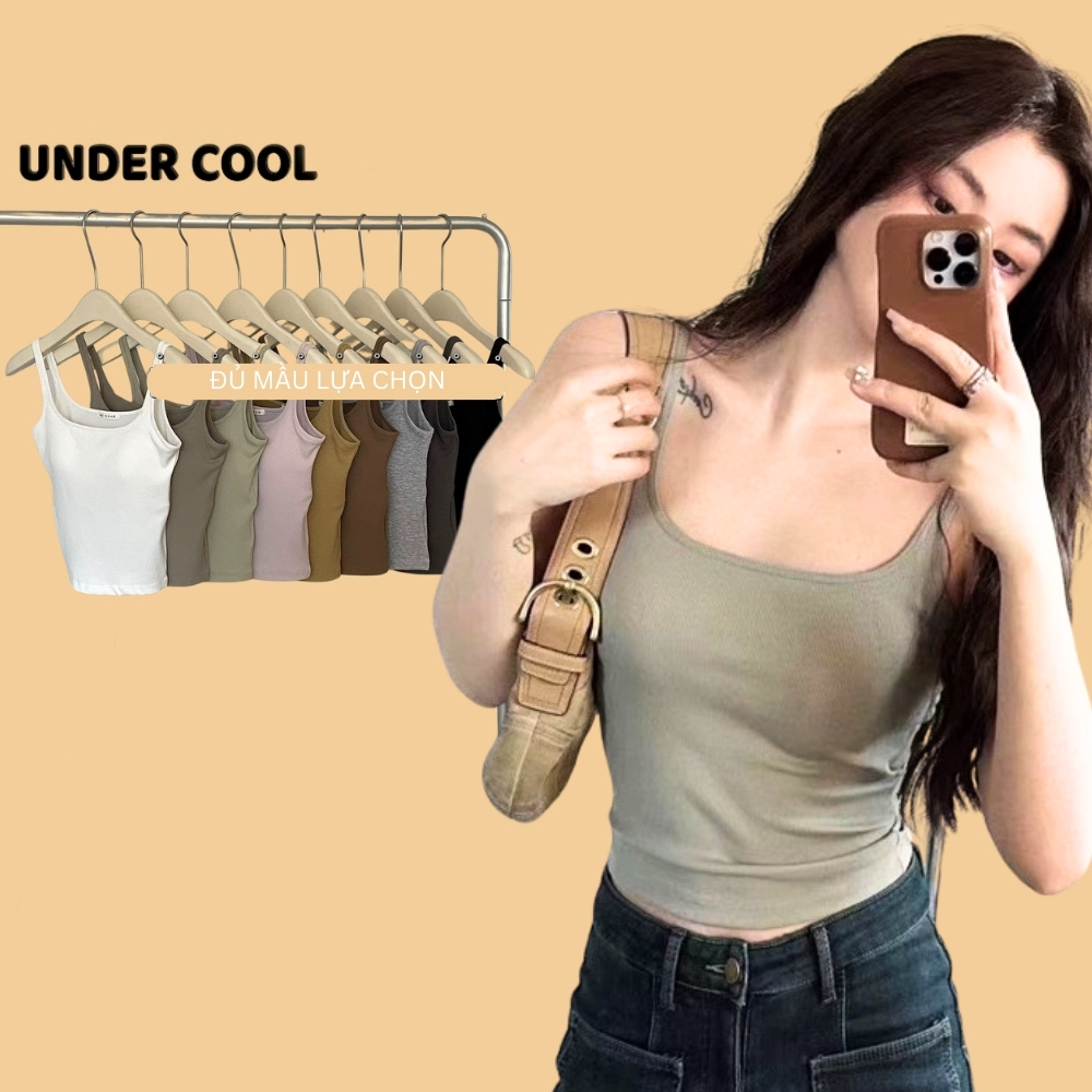 Áo Hai Dây Cotton UNDERCOOL Có Mút Ngực Tôn Dáng - Bra Ba lỗ nữ kèm mút ...