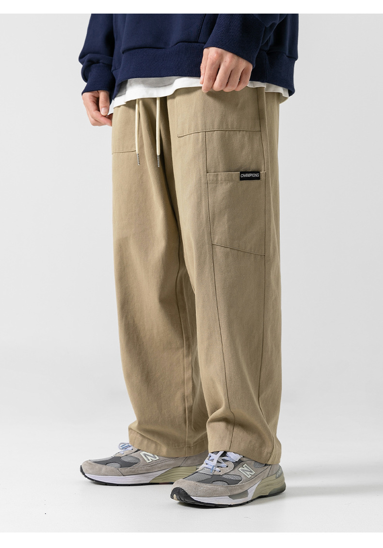 Quần dài nam dáng suông kaki phong cách Hanlu Nhật Bản Streetwear mùa thu đông | Shopee Việt Nam