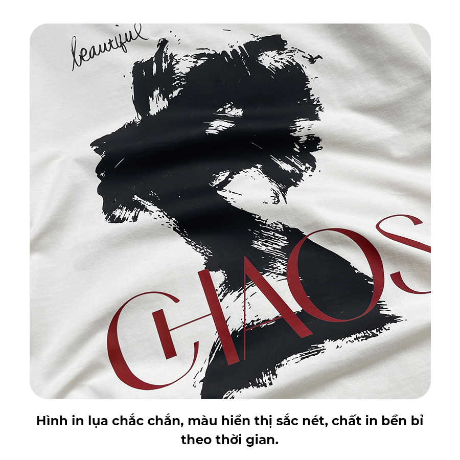 Áo thun tay lỡ Chaos phông Unisex nam nữ Cotton oversize form rộng ...
