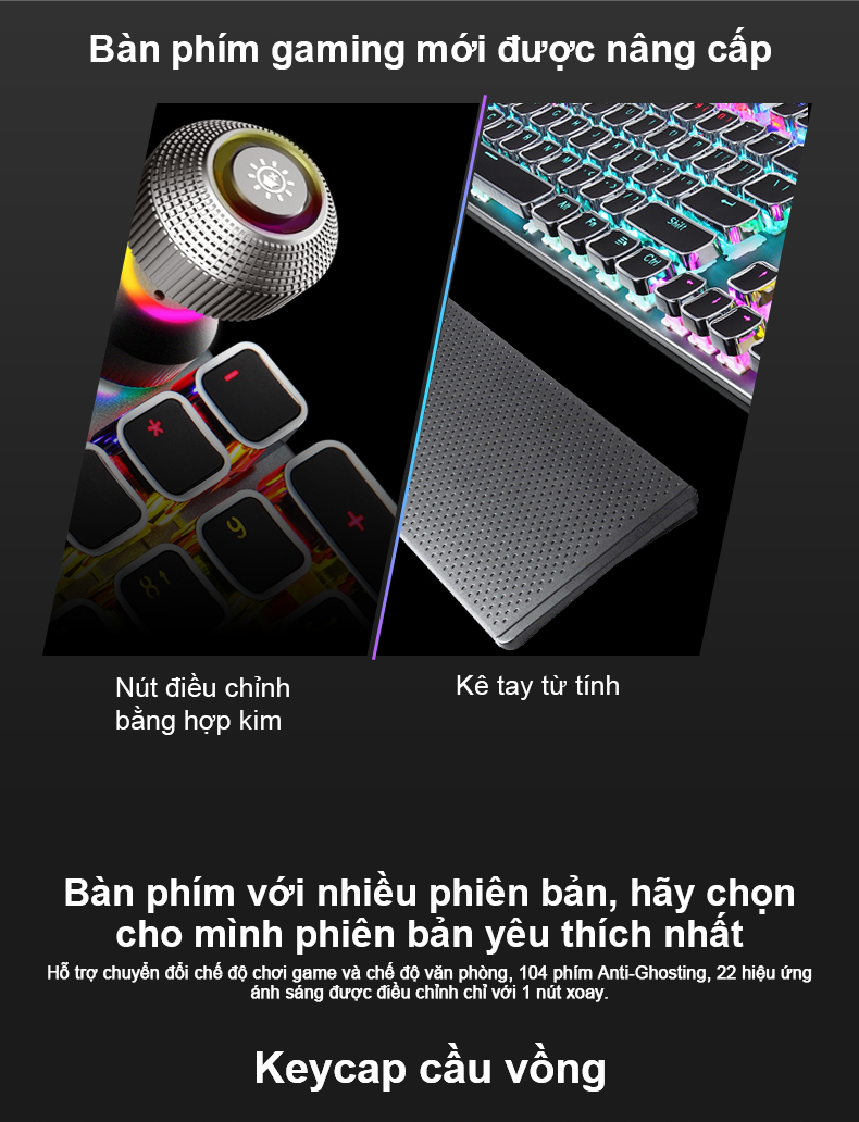 Bàn Phím Cơ Gaming Có Dây AULA F2058 Vỏ Kim Loại Led Rainbow Fullsize ...