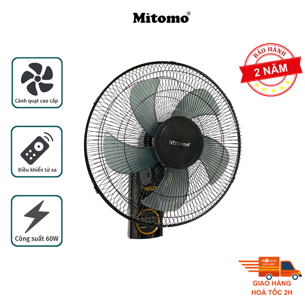Quạt treo tường điều khiển từ xa remote Mitomo FTT-60 Bảo hành 2 năm | Shopee Việt Nam