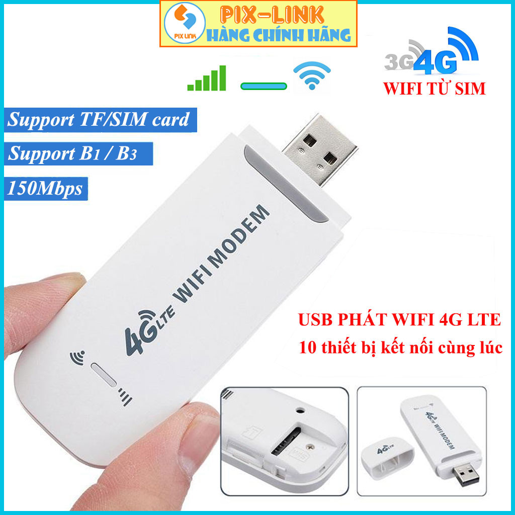 Bộ phát sóng wifi từ sim 4G PIX-LINK USB Modem, USB phát Wifi từ Sim 4G ...