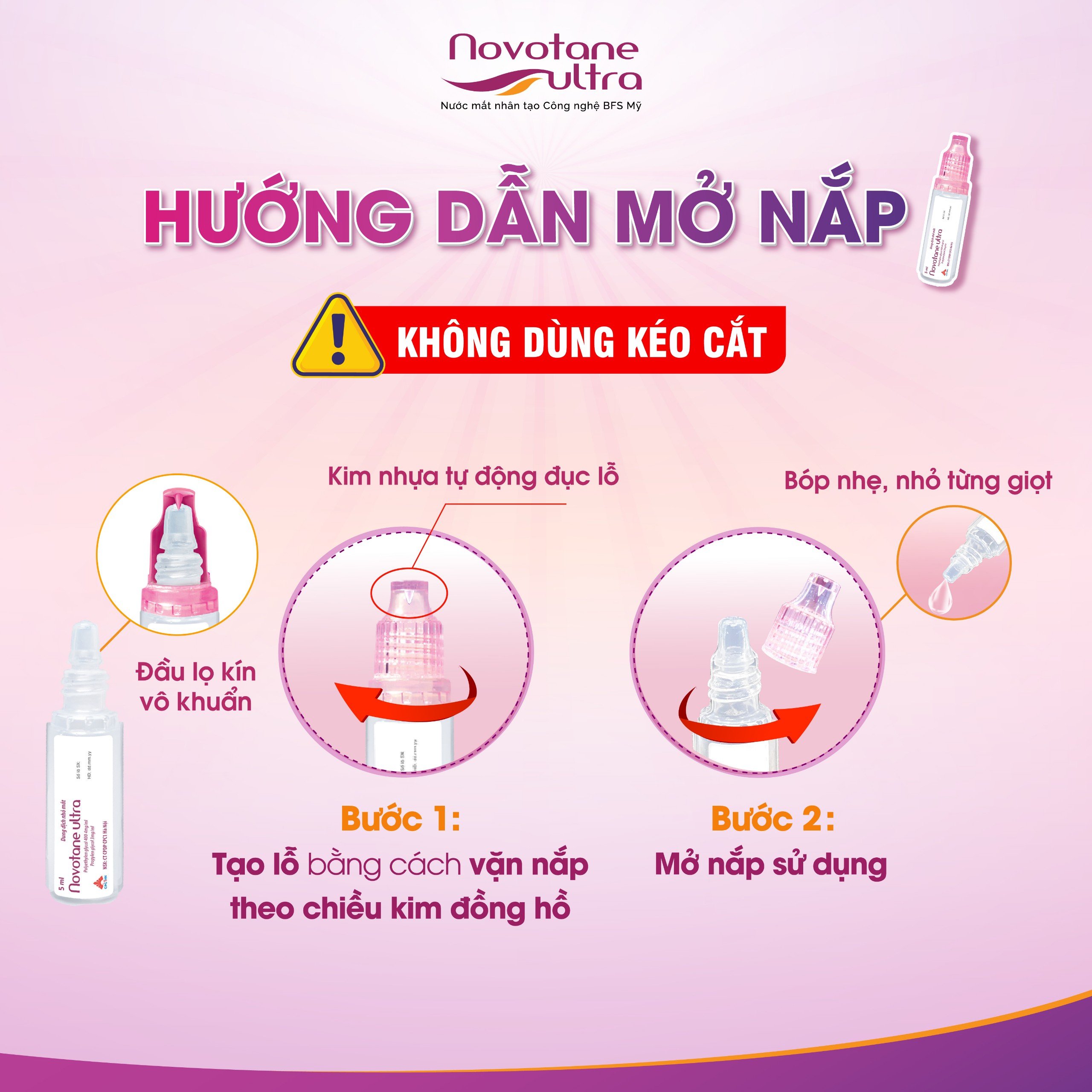 Nước Mắt Nhân Tạo Dưỡng Ẩm Mắt Hàng Ngày Novotane Ultra 5ml, Giảm Khô ...
