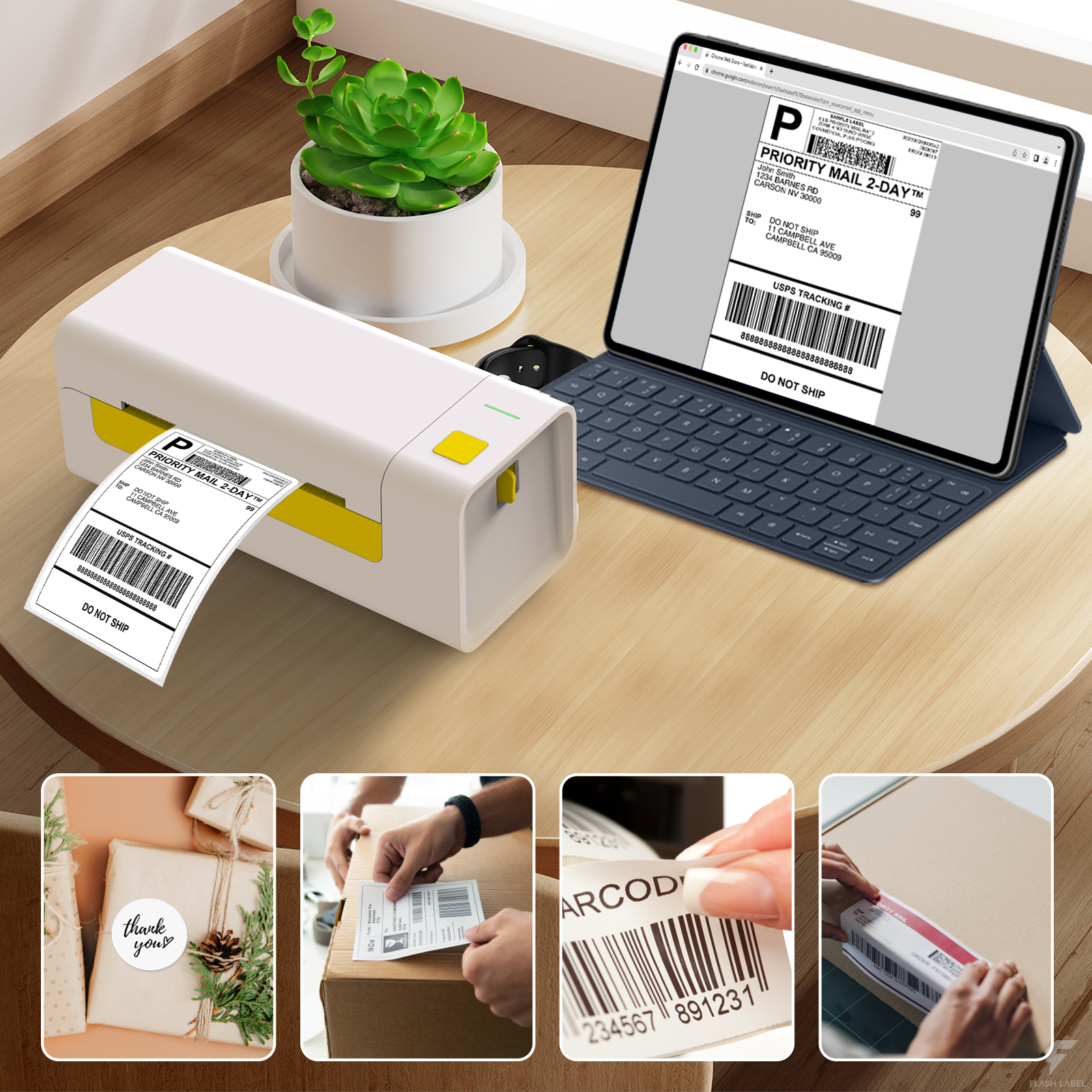 Máy In Nhiệt FlashLabel Thermal Printer In Khổ A6,A7 In Đơn Hàng, Phiếu ...