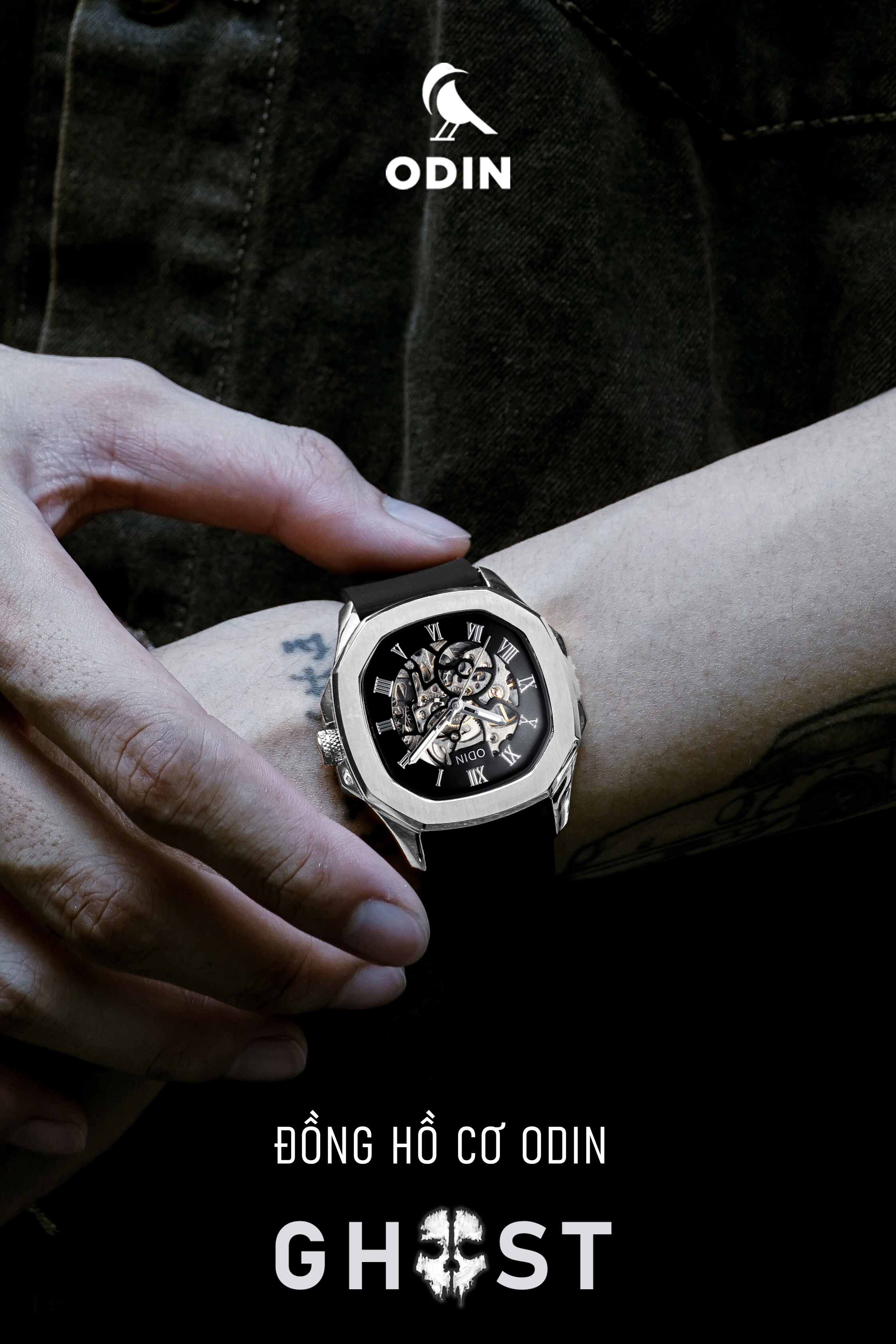 Đồng hồ Nam ODIN -THE GHOST Skeleton | brand Việt-Máy cơ Semi-Automatic-Chống nước 5ATM - Tặng ...