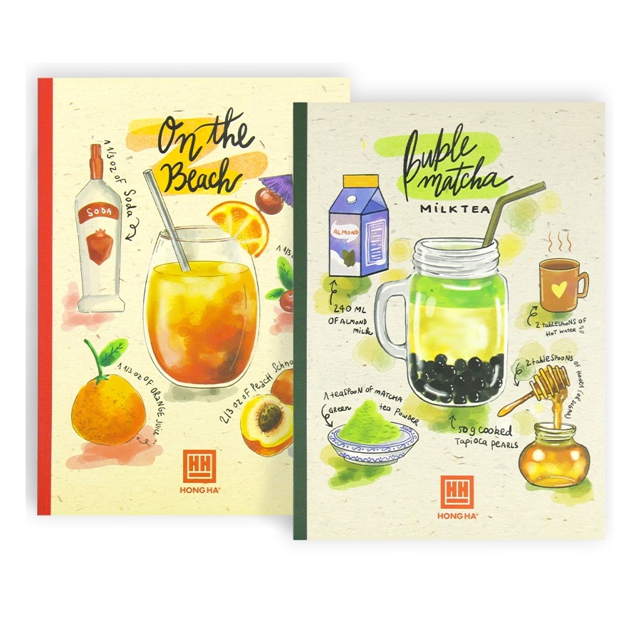Set 2 vở kẻ ngang có chấm B5 Cocktail Hồng Hà 1427 / 1428 / 1429 ...
