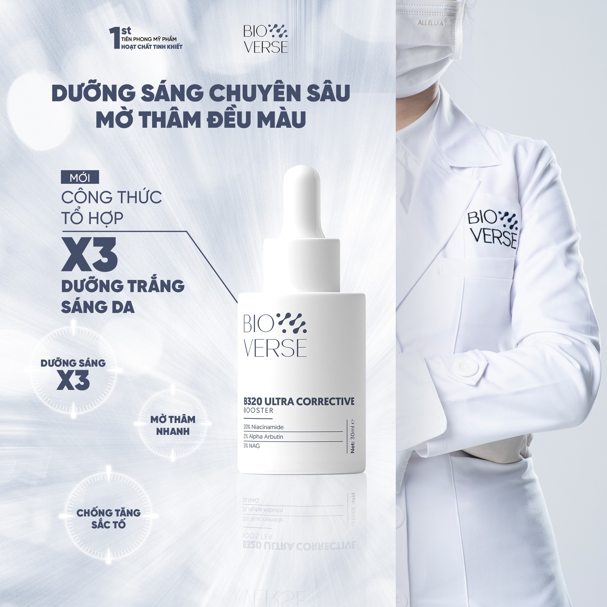 Tinh Chất Niacinamide 20% Sáng Da Mờ Thâm Bioverse B320 Ultra ...