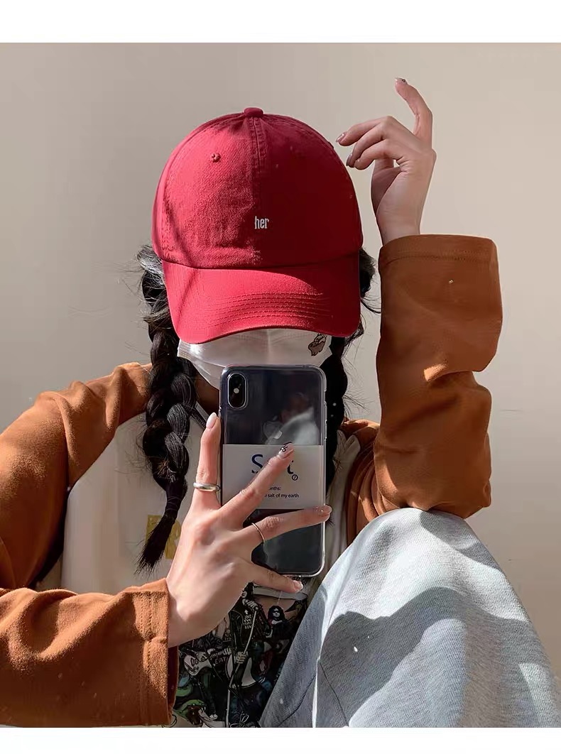 Mũ lưỡi trai nam nữ LOULI SAIGON thêu form mềm, nón lưỡi trai kaki màu đỏ thời trang Hàn Quốc ...