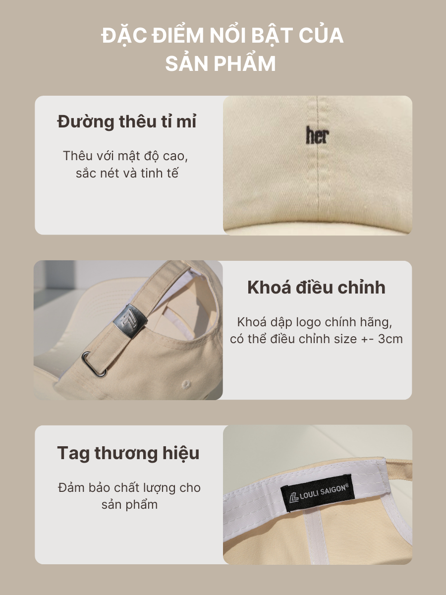 Mũ lưỡi trai LOULI SAIGON cho nam nữ, form mềm, vải kaki M66 | Shopee Việt Nam