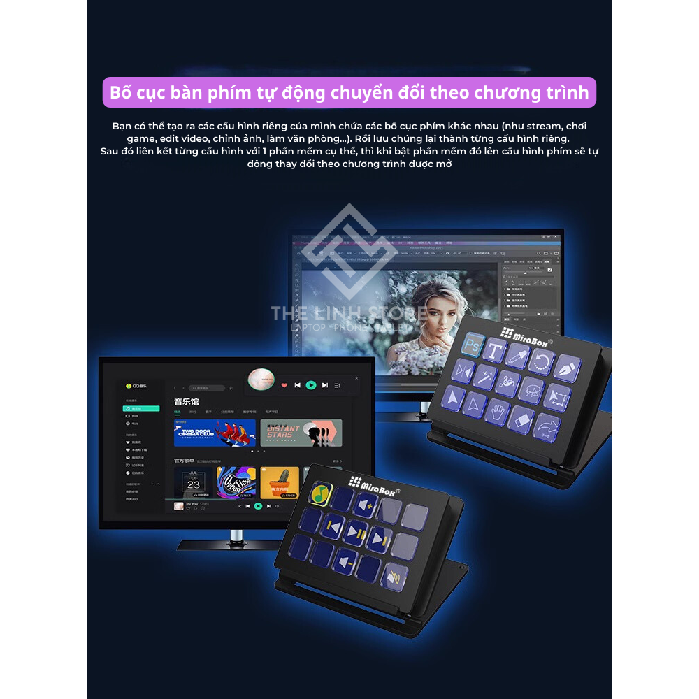 Thiết bị Stream MiraBox StreamDeck với 15 phím tùy biến | Shopee Việt Nam
