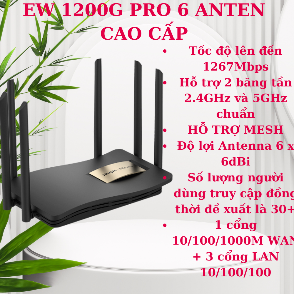 Bộ phát wifi ruijie rg- ew1200g pro & ew300 pro ew300N ew1300G 6 ,4 ,2 ...