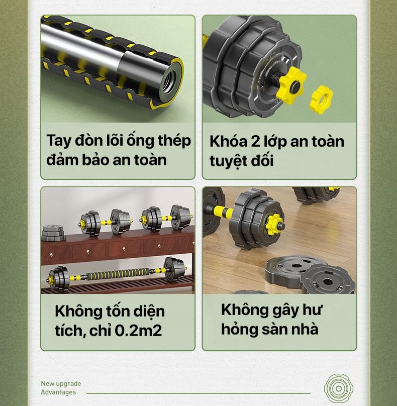 Bộ tạ tay đa năng 2024 KINGBOX - 40KG/ 30KG/ 20KG / Chất liệu bê tông ...