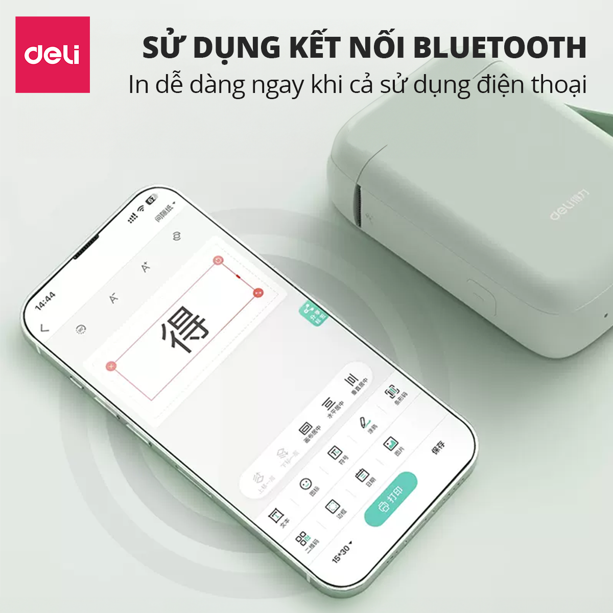Máy In Nhãn Mini DELI Q1A Máy In Nhiệt Cầm Tay, Kết Nối Bluetooth, Tem Nhãn QRCode, Mã Vạch ...