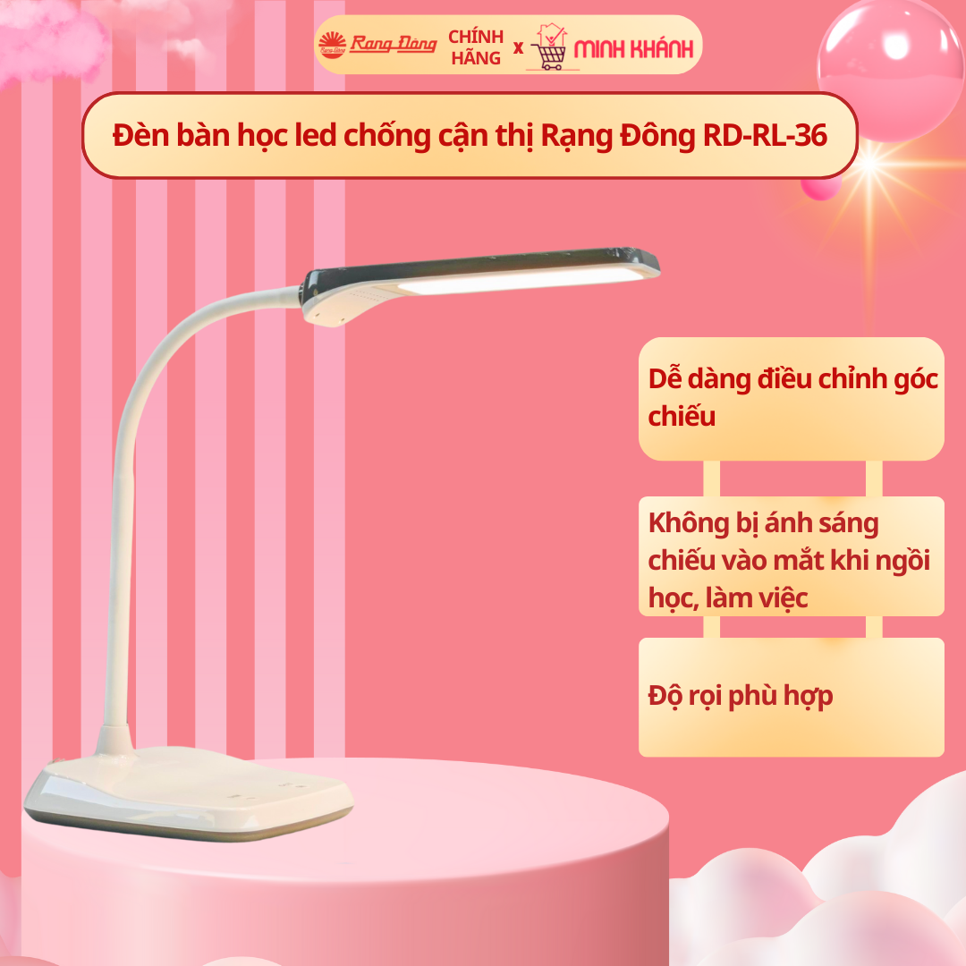 Đèn LED bàn học chống cận Rạng Đông 6W RD-RL36 - Cảm ứng, ánh sáng tự ...