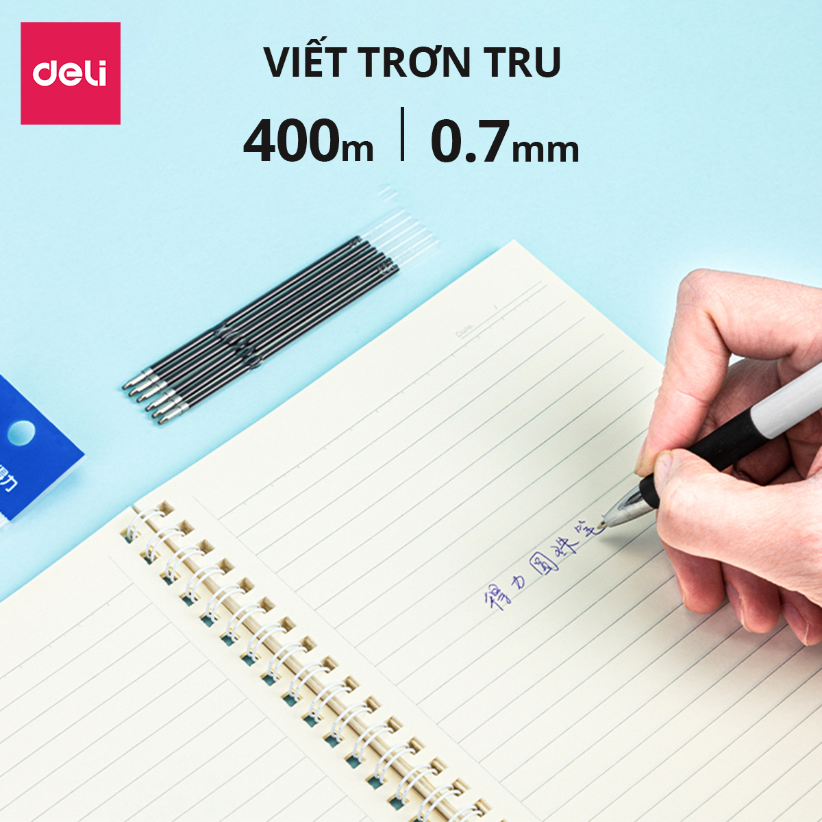 Set 20 Ruột Bút Bi Deli Ngòi 0.7mm Mực Xanh Thay Nhiều Loại Bút Viết ...