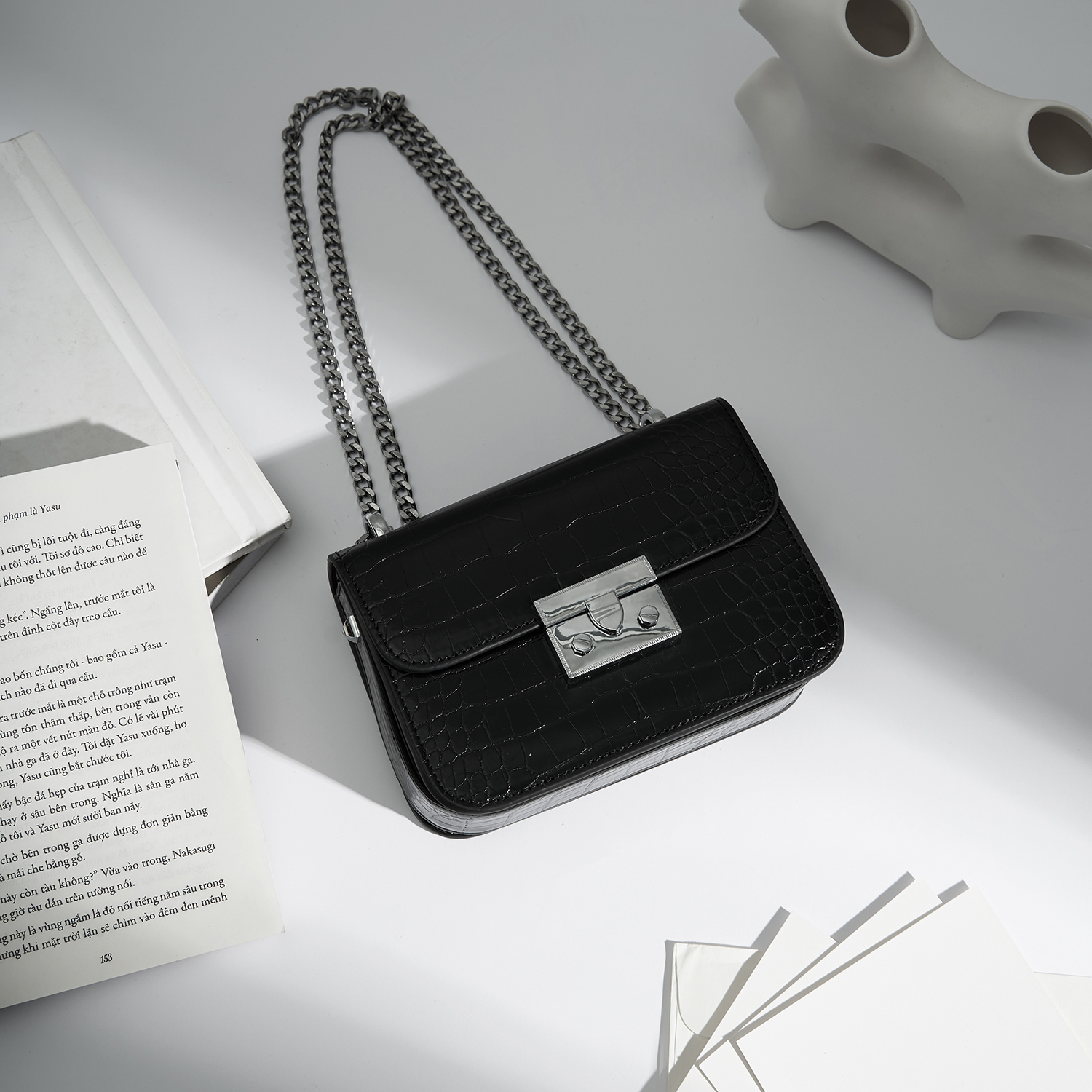 Túi xách nữ đeo chéo dây xích da sần SEEME Aurora Bag | Shopee Việt Nam