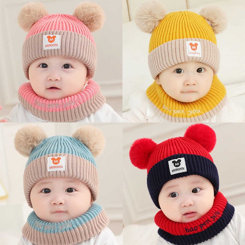 Mũ Len Cho Bé Kèm Khăn Quàng Cổ 0-30 Tháng M16 | Shopee Việt Nam